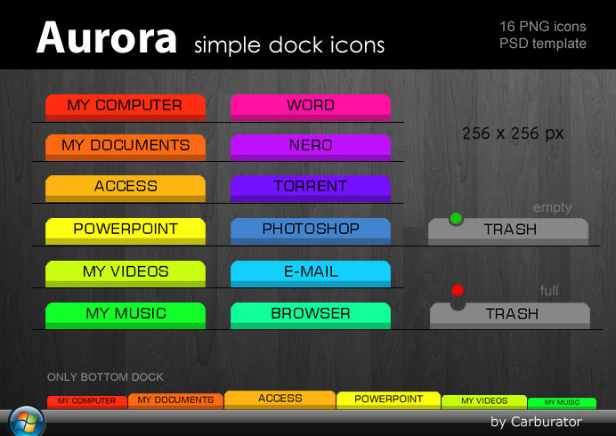 Aurora simple dock icons by Carburator on DeviantArt