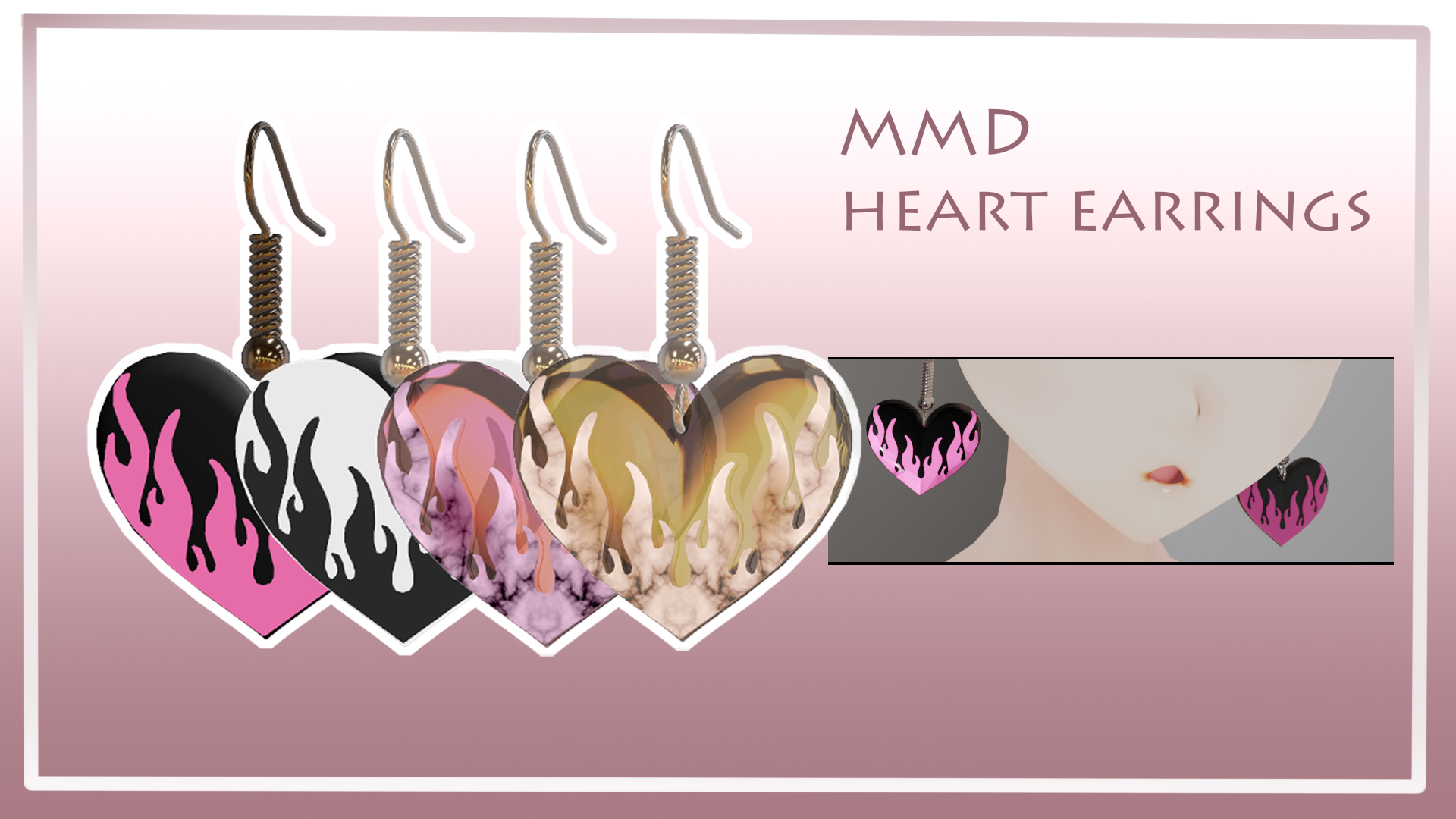 Mmd Heart Earrings by SAYUMIVI on DeviantArt