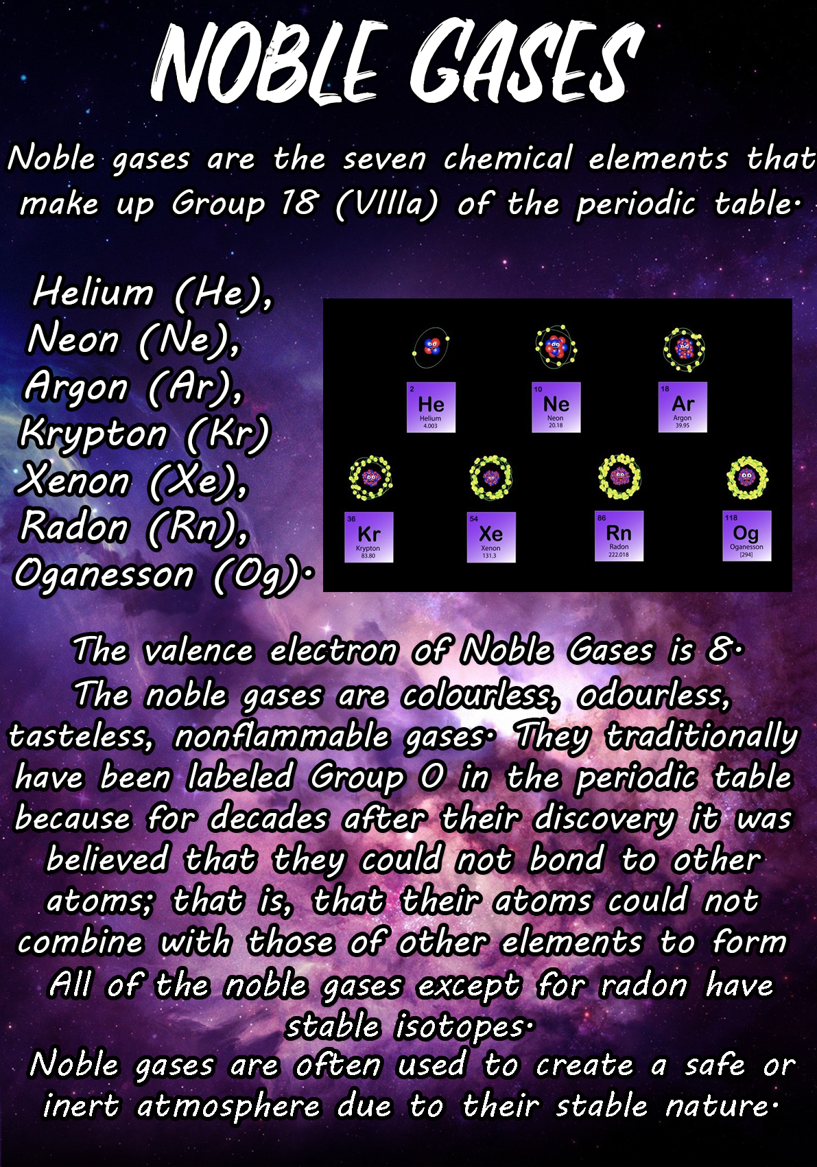 Noble Gases School Project ! by BleonBerishaGraphic on DeviantArt