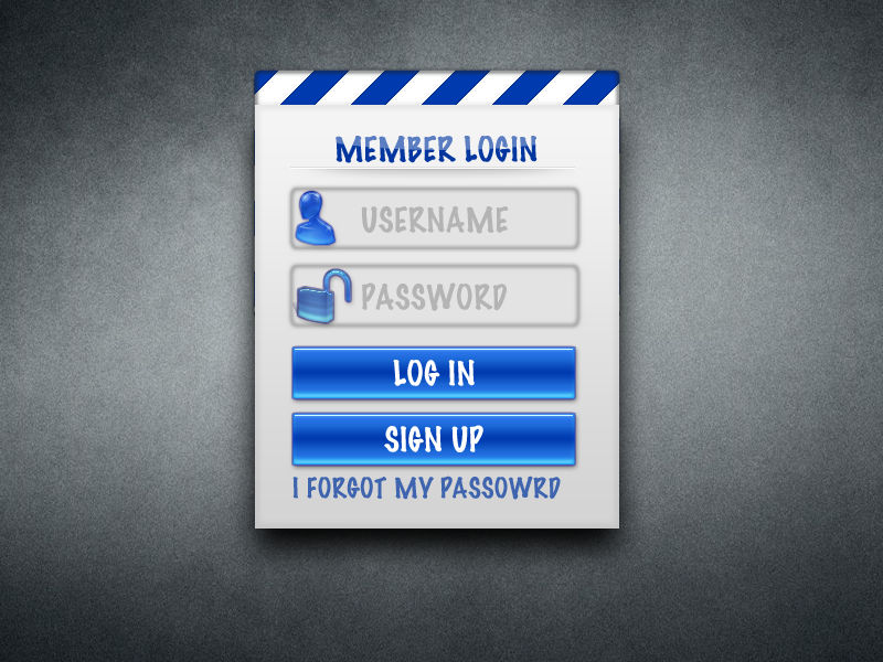Blue Login Form PSD by Lazy-Kakashi on DeviantArt