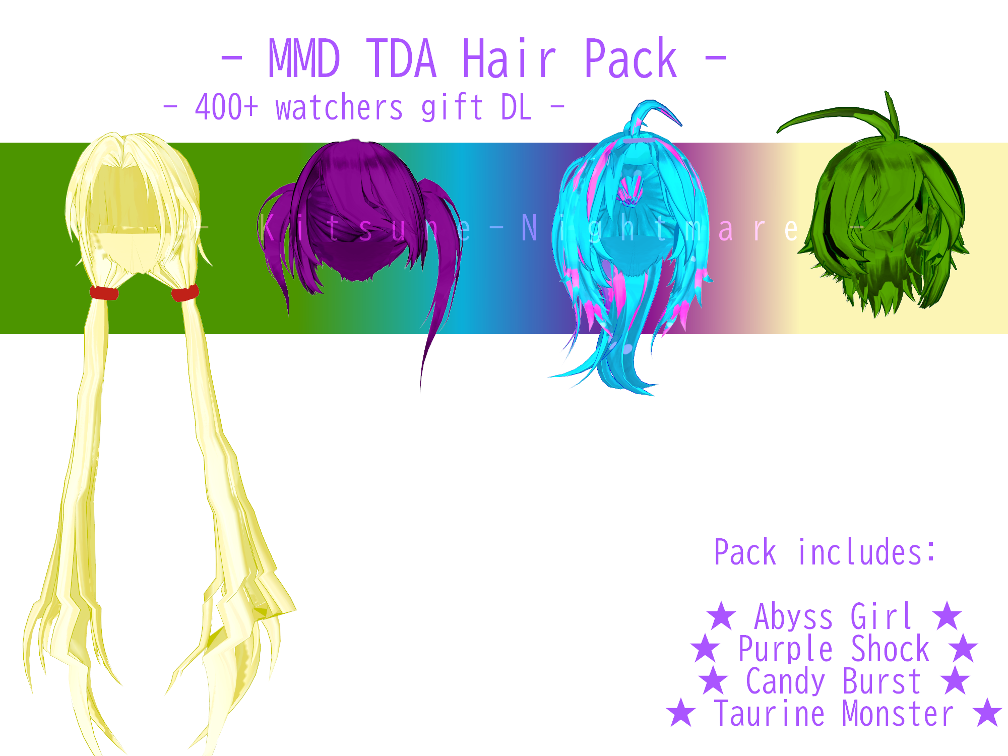 [ MMD ] TDA Hair Pack 400 watchers gift - DL by KitsuneNoKiba on DeviantArt