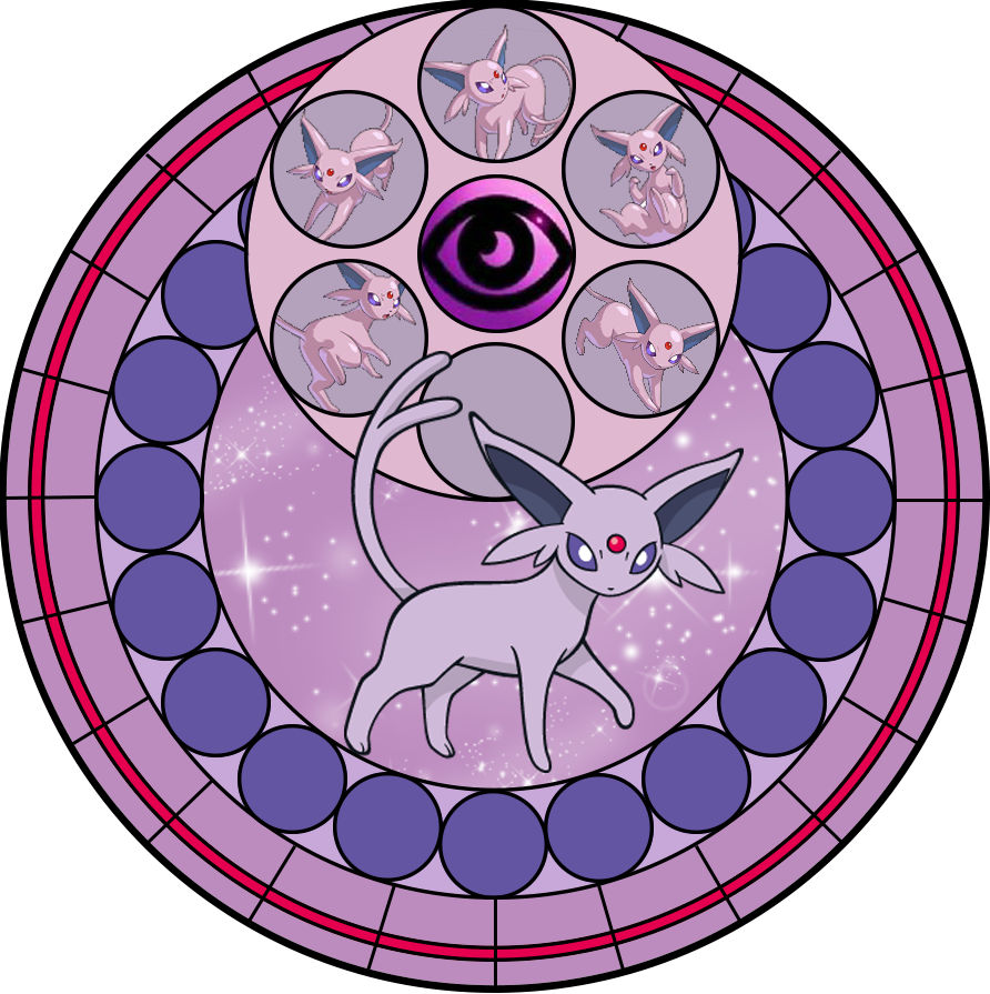 Espeon stained glass by DiscordedDustCloud on DeviantArt