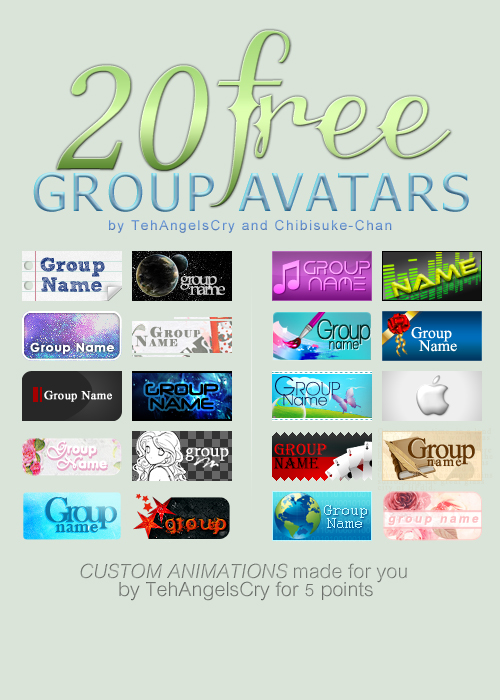 20 Free Group Avatars: Collaboration! by TehAngelsCry on DeviantArt