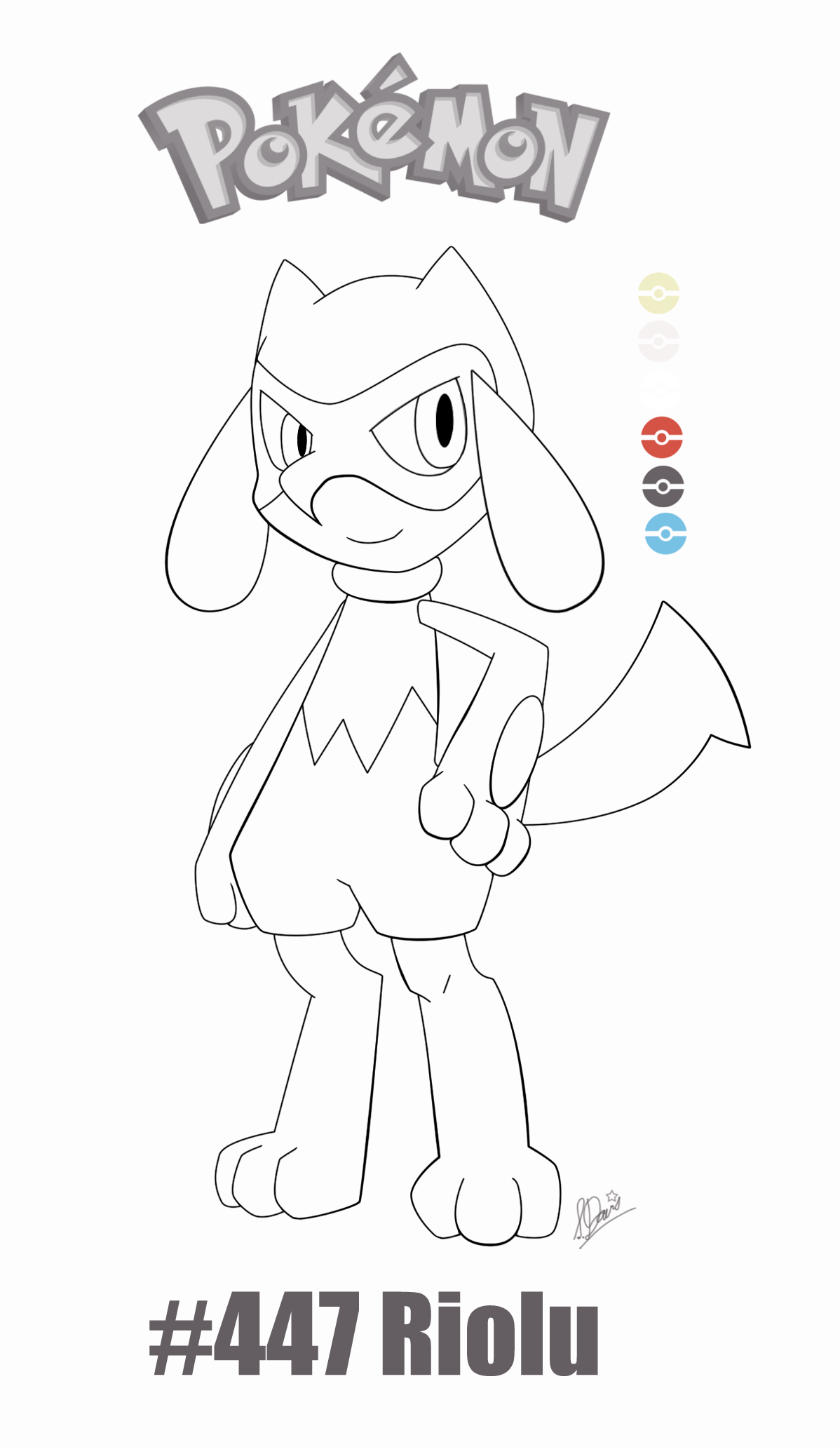 PKMN: FREE Riolu Lineart PSD. (with basic shading) by Drag0n-Mistr3ss ...