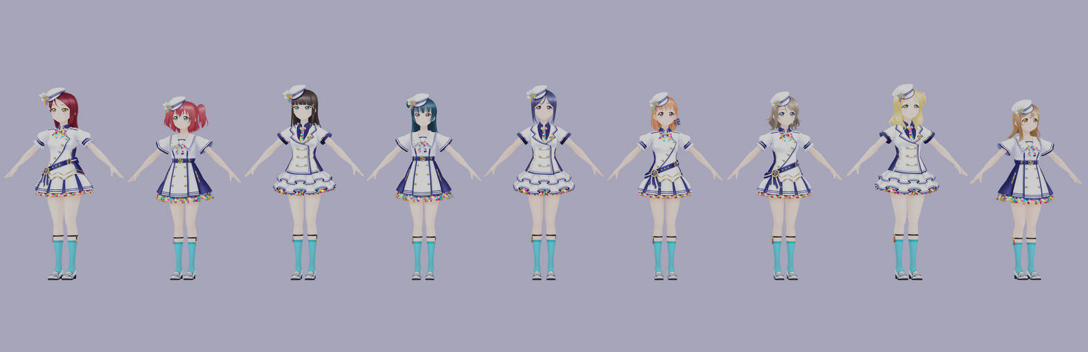 Aqours All Stars Step - Model Bundle DL by purinmods on DeviantArt