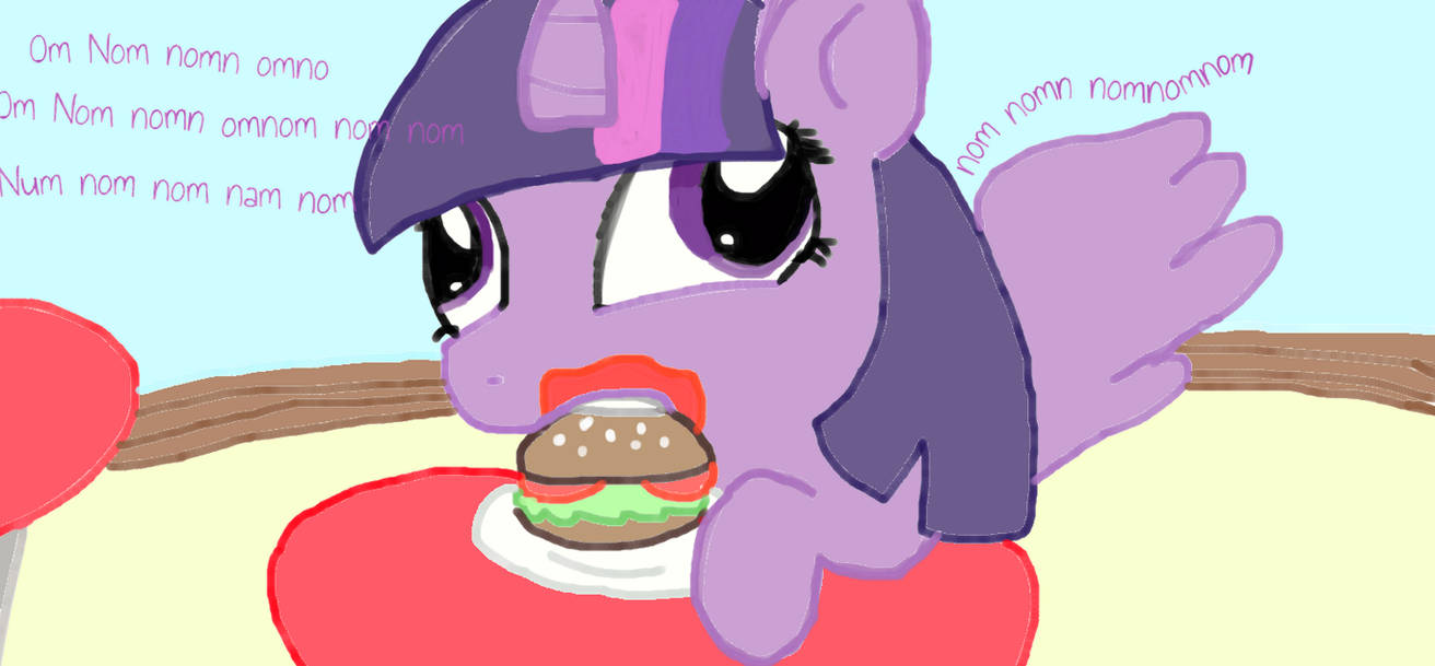 Twilight loves burgers by muffinthekitten on DeviantArt
