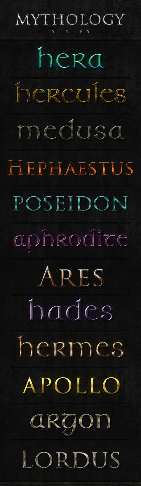 Mythology Styles by obsessiv3 on DeviantArt