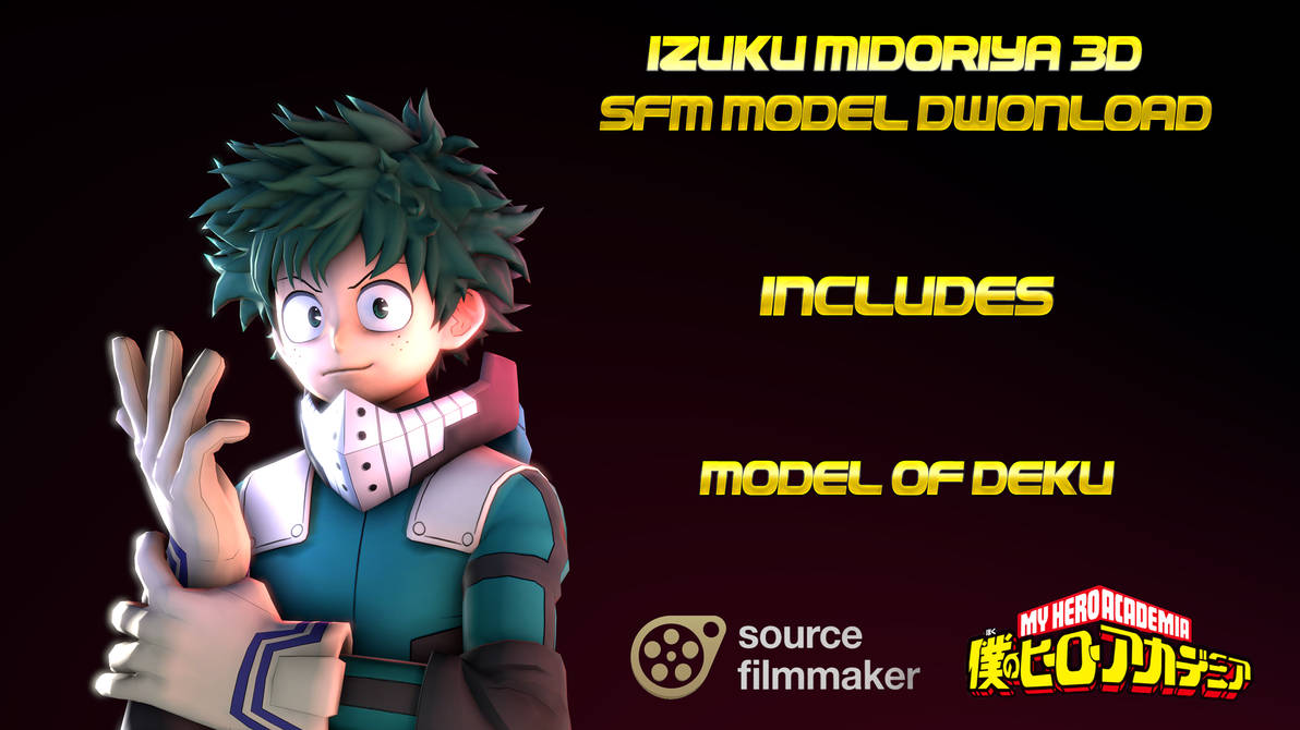 [SFM Resource] Izuku Midoriya 3D Model Download by Jpuffle5 on DeviantArt