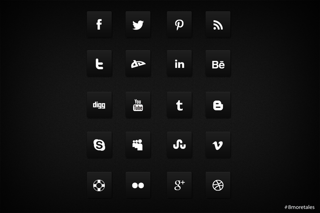 Minimalstic Black Social Media Icon Set by 8moretales on DeviantArt