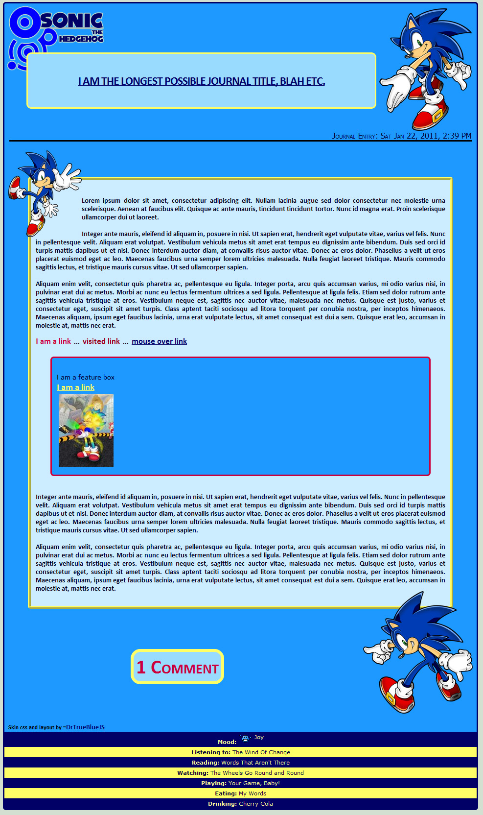 Sonic the Hedgehog Journal Skin by DrTrueBlueJS on DeviantArt