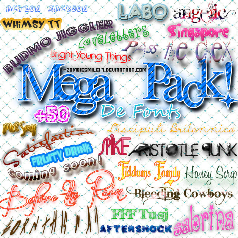 Mega Pack De Font's by ZombieSmile17 on DeviantArt
