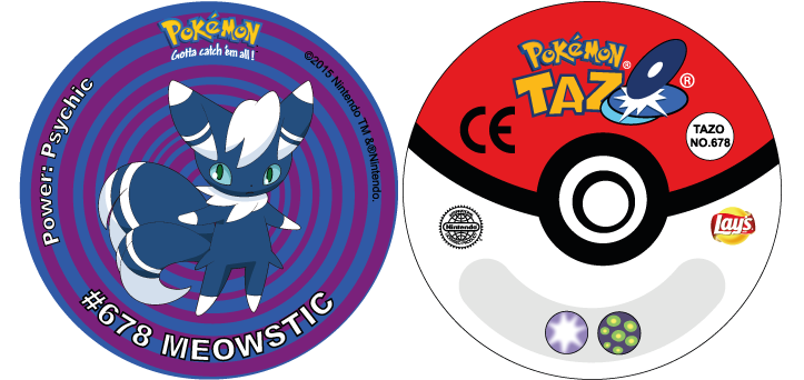 678 Meowstic Pokemon Tazos Vector Drawing by tekserkan on DeviantArt