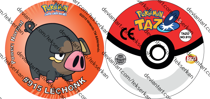 915 Lechonk Pokemon Tazos Vector Drawing by tekserkan on DeviantArt
