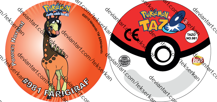 981 Farigiraf Pokemon Tazos Vector Drawing by tekserkan on DeviantArt