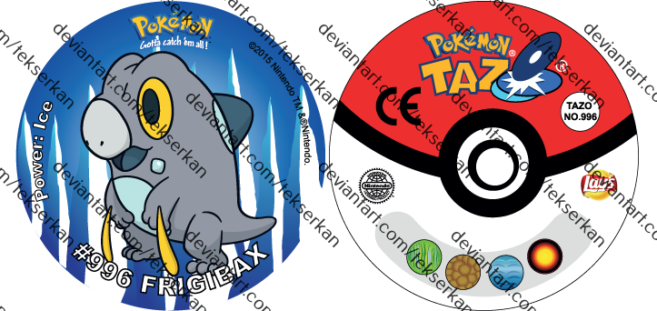 996 Frigibax Pokemon Tazos Vector Drawing by tekserkan on DeviantArt