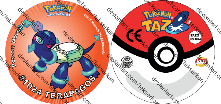 1024 Terapagos Pokemon Tazos Vector Drawing by tekserkan on DeviantArt