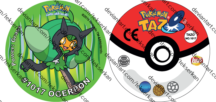 1017 Ogerpon Pokemon Tazos Vector Drawing by tekserkan on DeviantArt