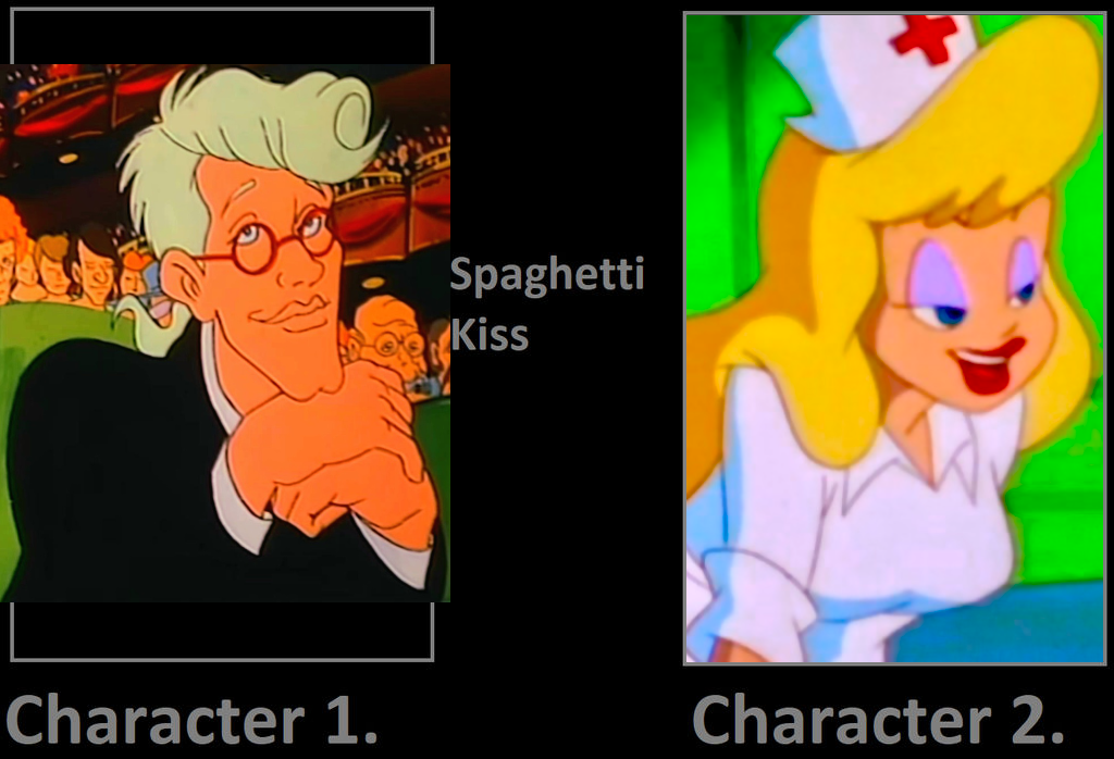 Egon and Heloise spaghetti kiss by IrishWhoGirl on DeviantArt