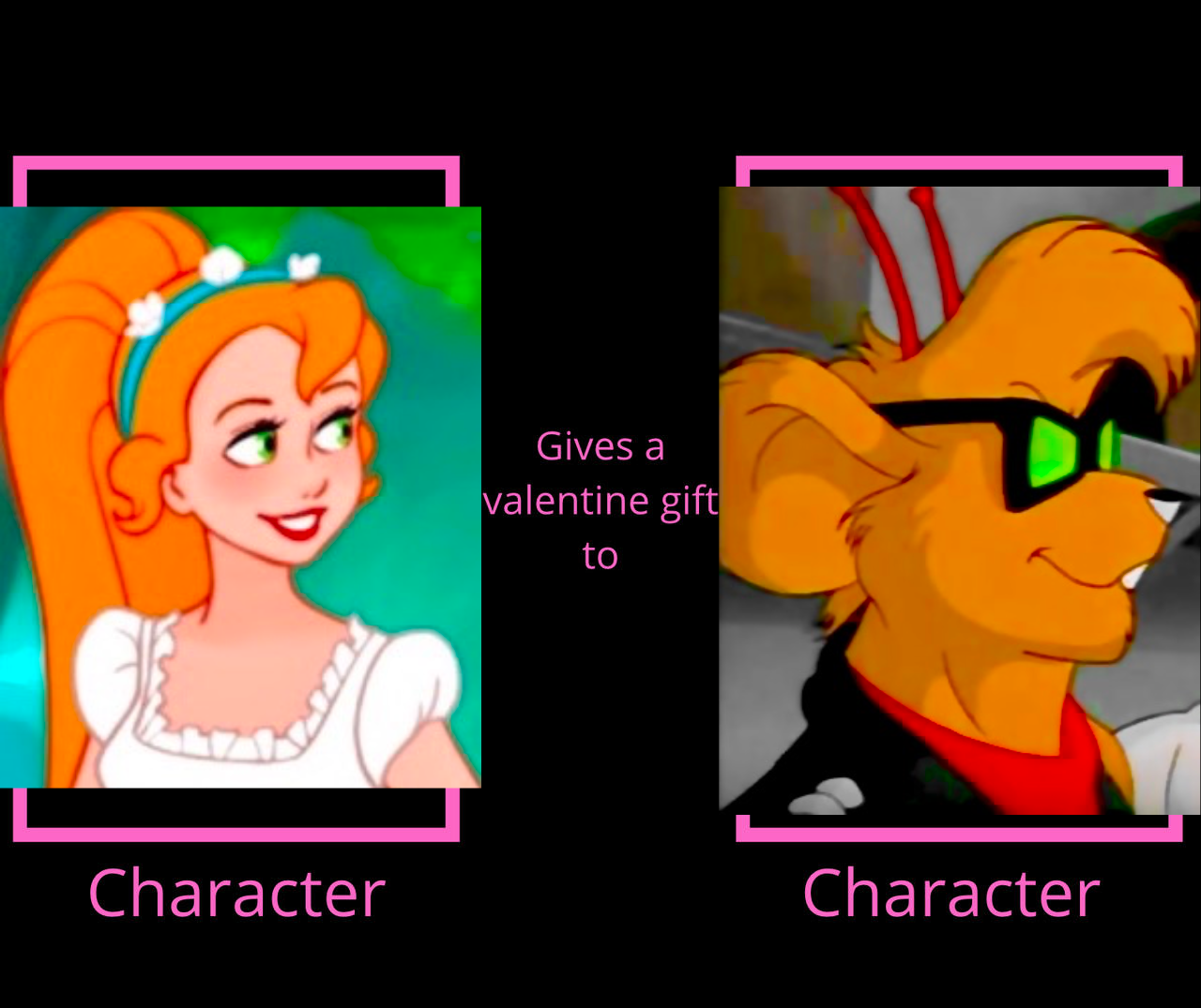 Ginger gives a valentine gift to Throttle by IrishWhoGirl on DeviantArt