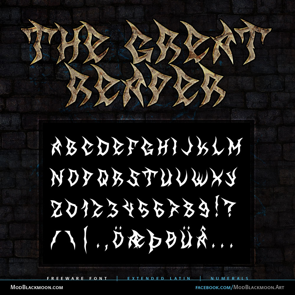 MB The Great Reaper | Death Metal Font by modblackmoon on DeviantArt