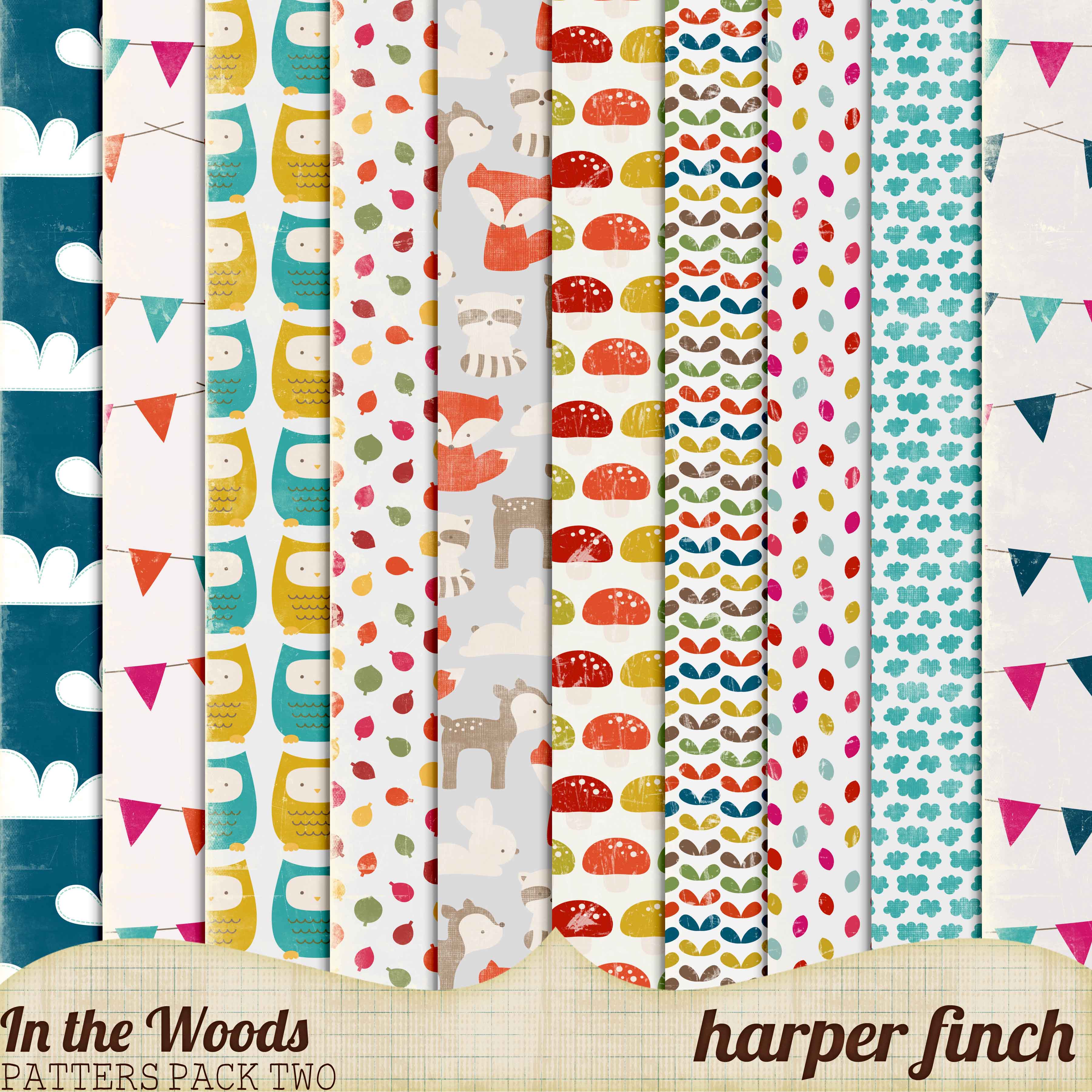 In the Woods Patterns Pack Two by Harper Finch by harperfinch on DeviantArt