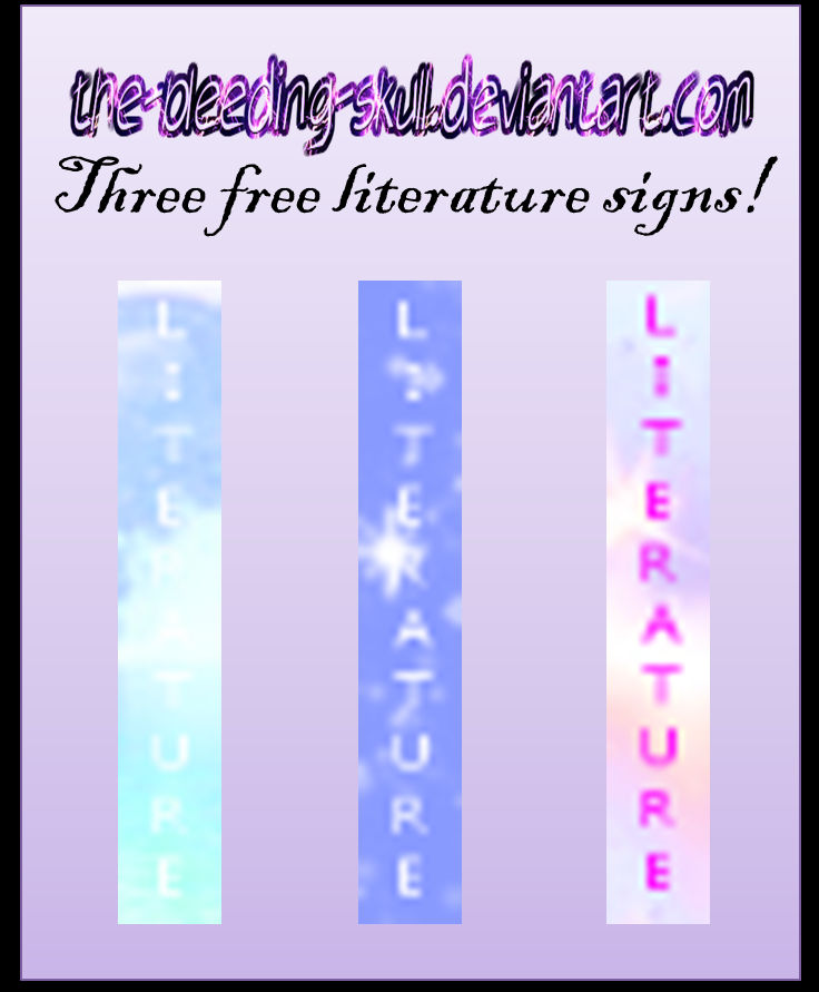 free literature tags by The-Bleeding-Skull on DeviantArt