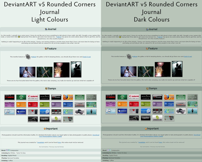 DeviantART v5 Journal CSS by angelslain on DeviantArt