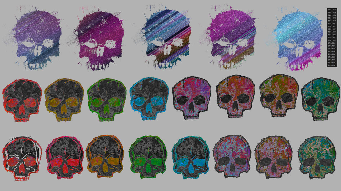 PNG Stone / Glitter Skull Set by rix-wn on DeviantArt