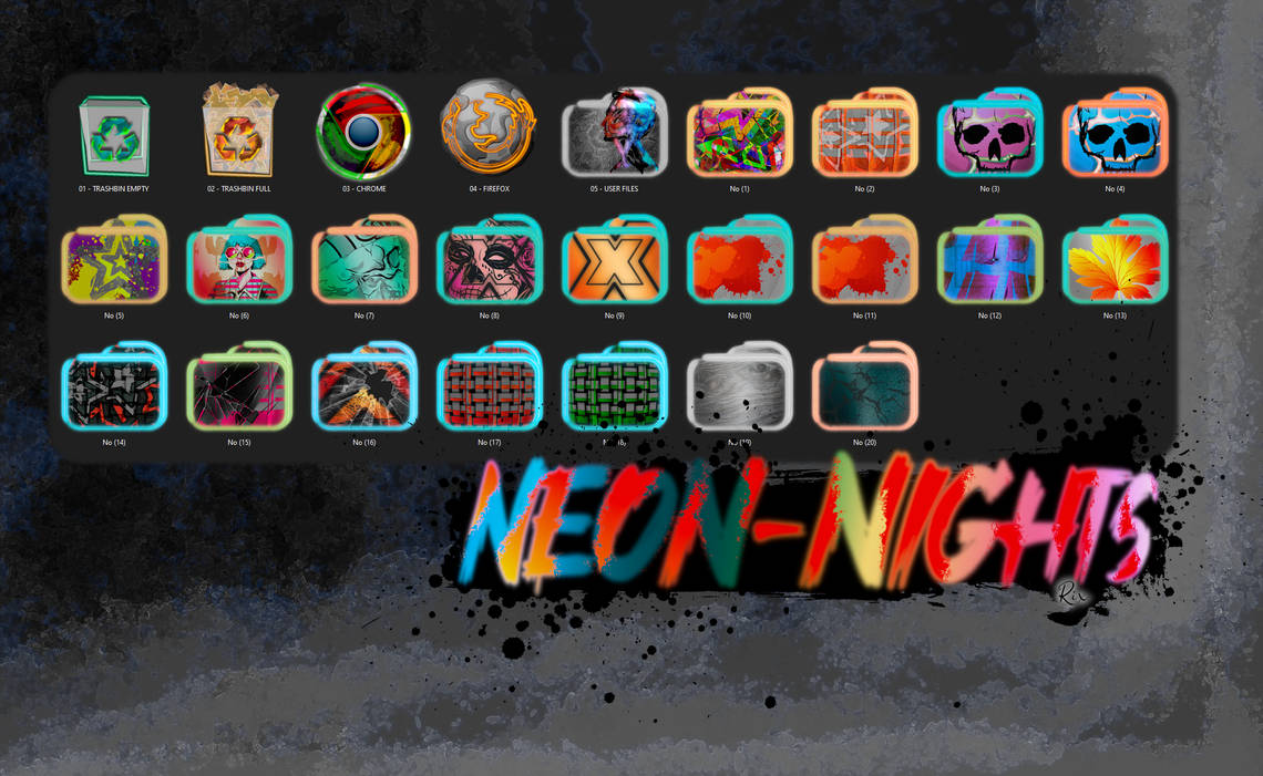 Windows Icon Set Neon Nights by rix-wn on DeviantArt