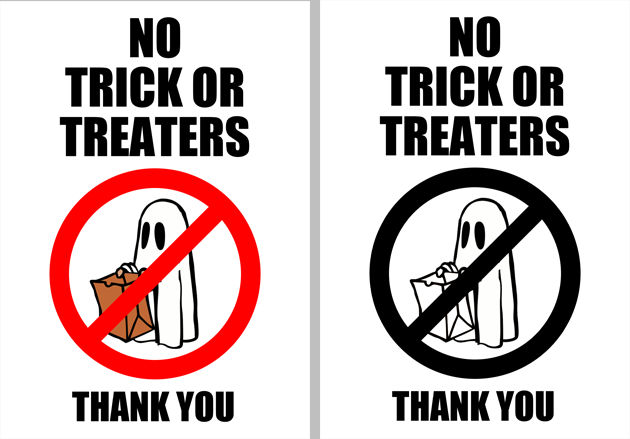 No Trick or Treaters sign A4 by shadree on DeviantArt