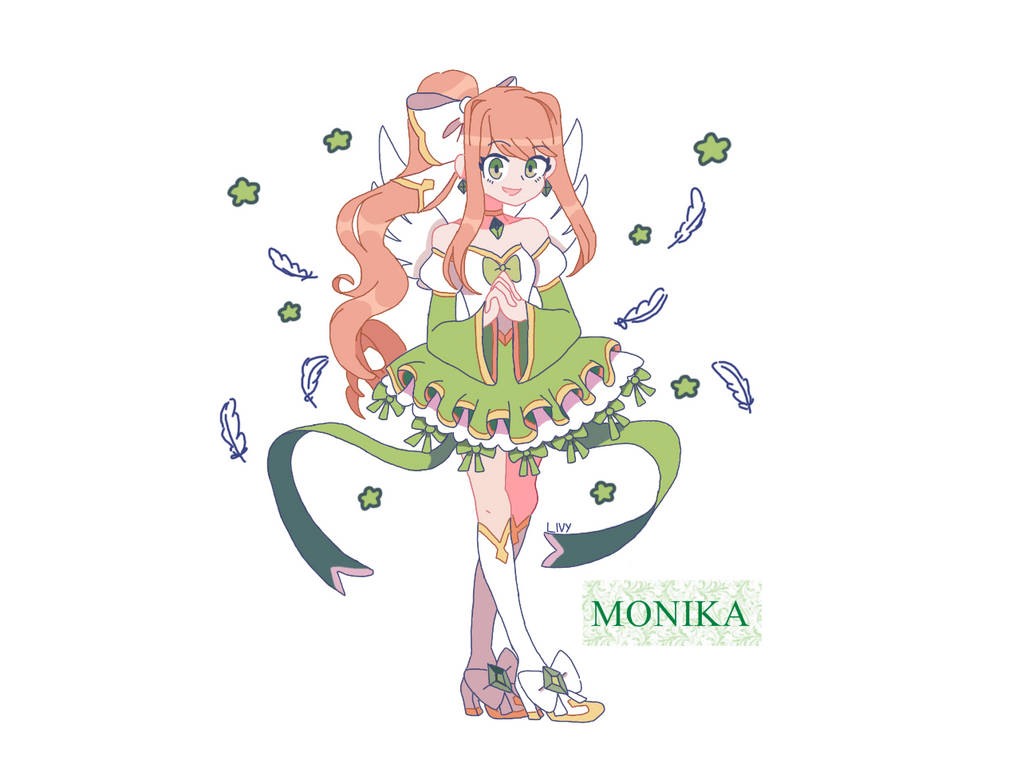 Monika (DDLC) as a magical girl by ScrubbleEmpire on DeviantArt