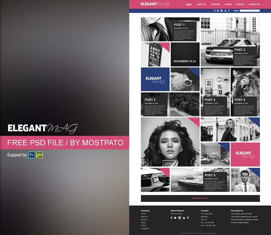 Psd Elegant Mag - Web Theme File by mostpato on DeviantArt