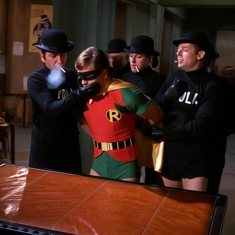 Robin being tied up by henchmen by blunderboy1959 on DeviantArt