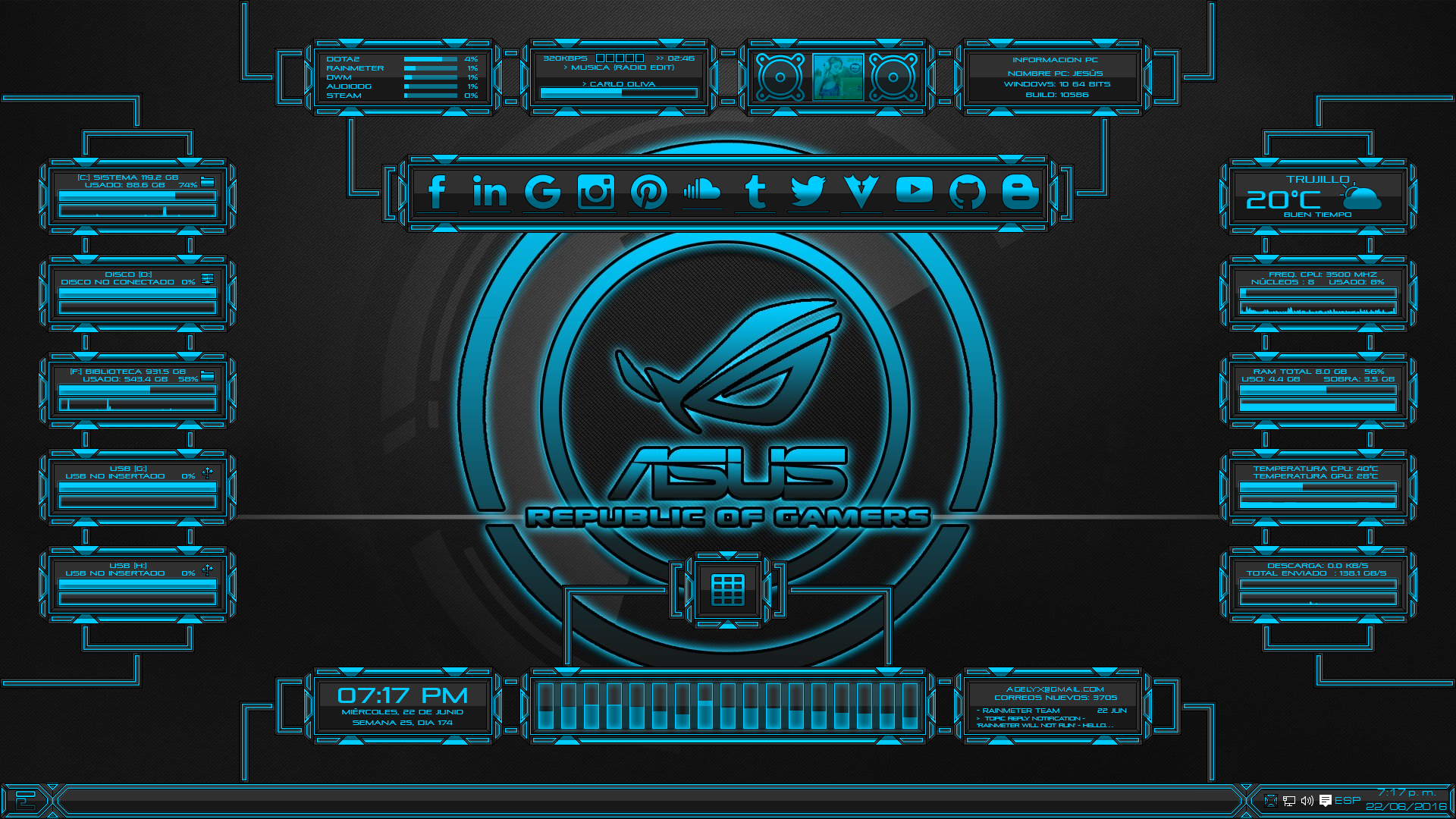 Evolucion(Series) for Rainmeter - Blue Edition by Pixscells on DeviantArt