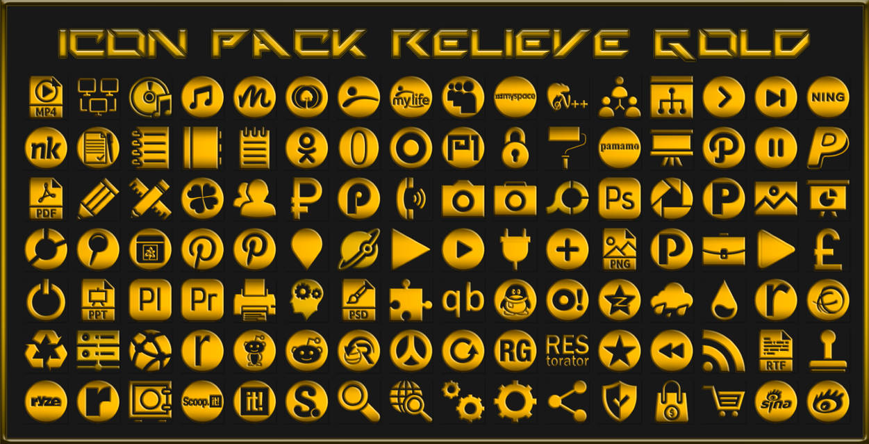 IconPack Relieve Gold by Pixscells on DeviantArt