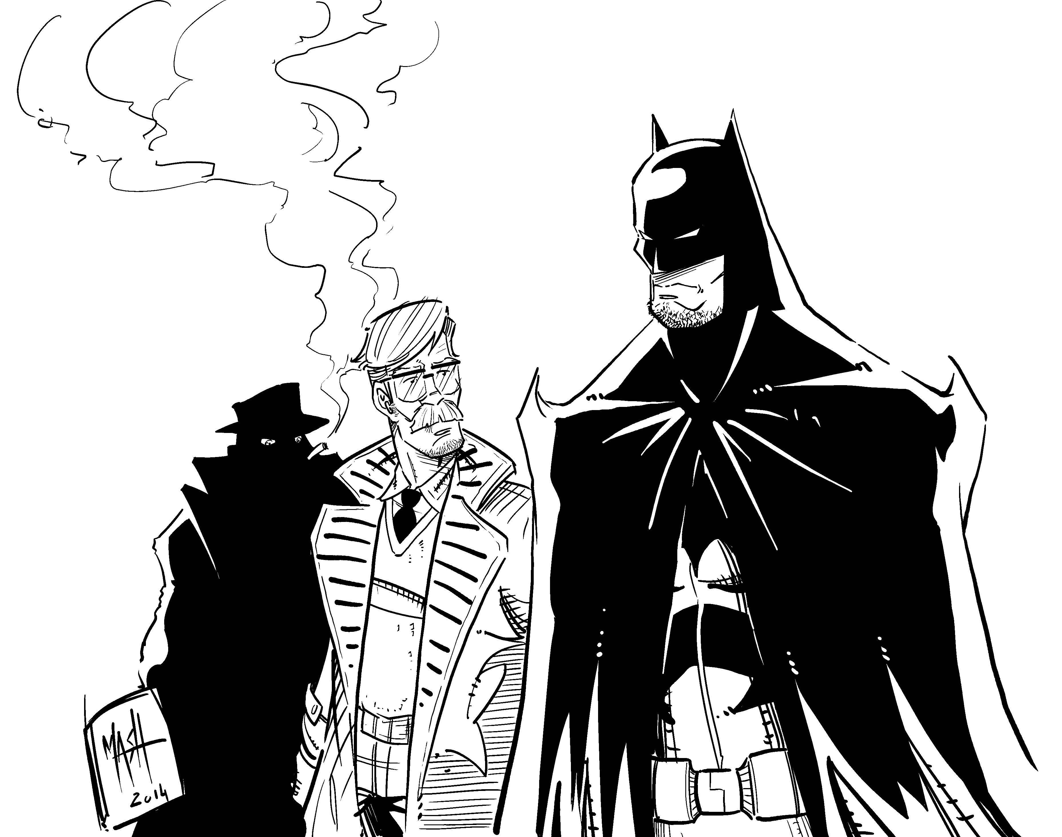 Batman and Gordon Inks by Rexbegonia on DeviantArt