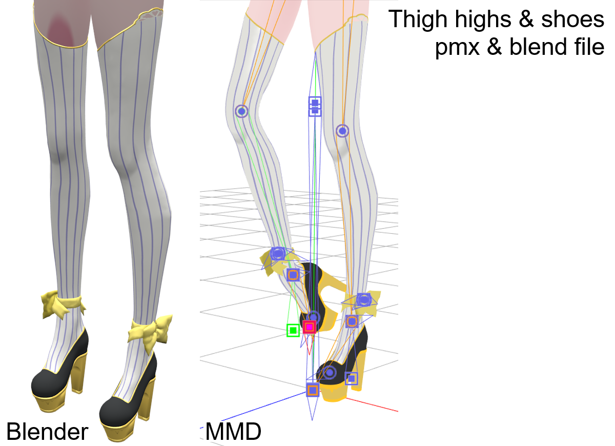 [MMD] Thigh highs and shoes for Sour Miku by HonkHonkChen on DeviantArt