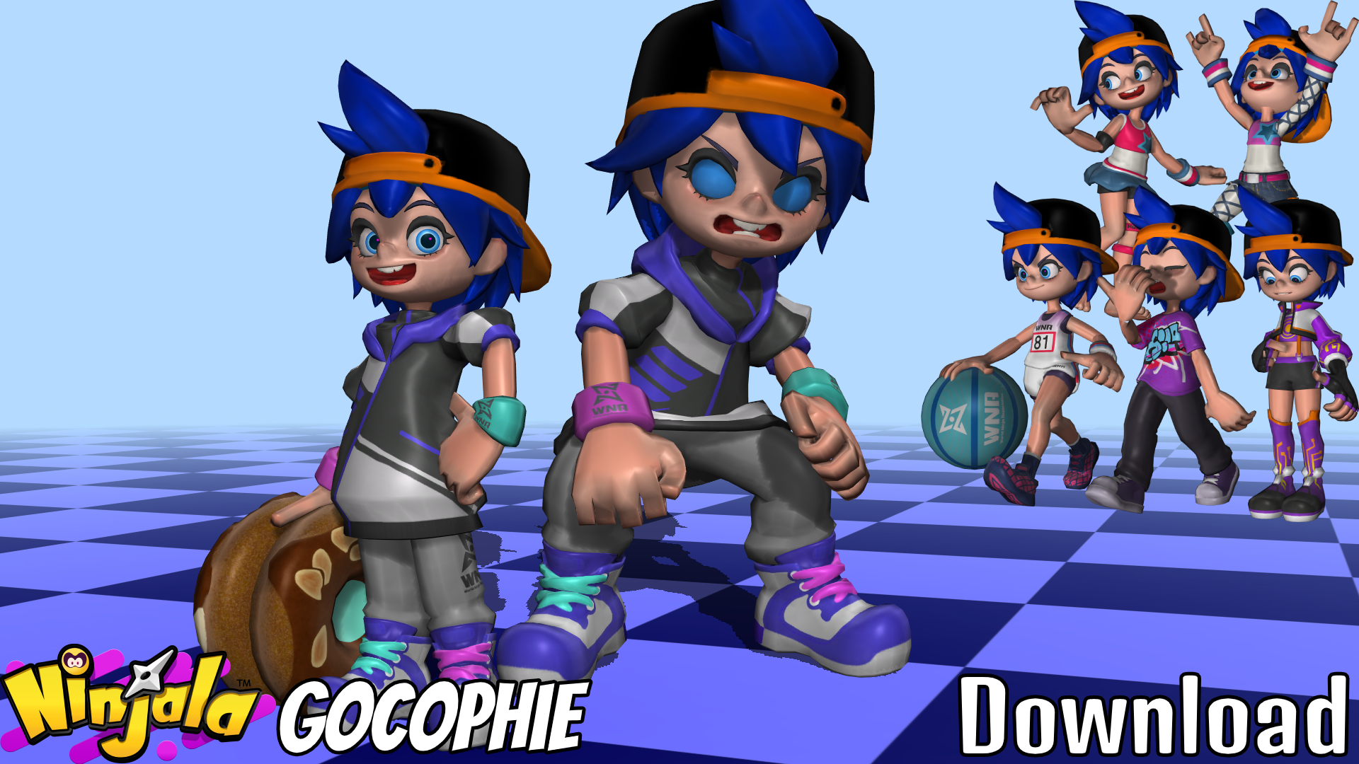 Gocophie (Ninjala OC) - MMD Download by TheHomingBlueStar on DeviantArt