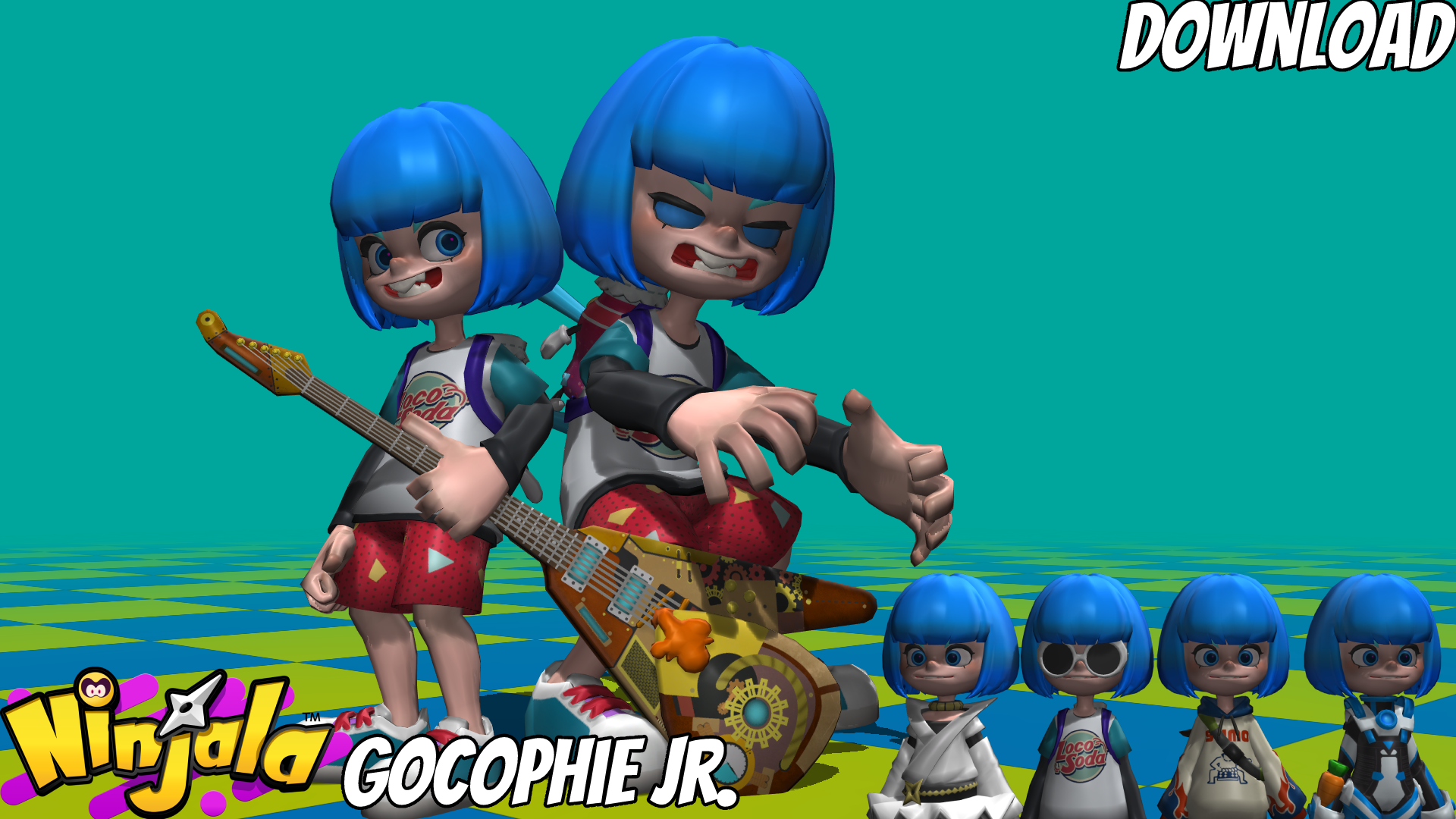 Gocophie Jr. (Ninjala OC) - MMD Download by TheHomingBlueStar on DeviantArt