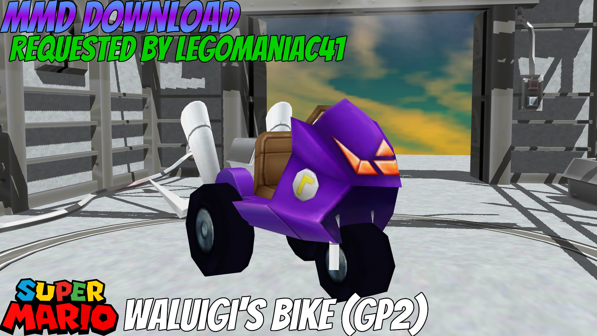 MMD Download - Waluigi Bike (GP2) by TheHomingBlueStar on DeviantArt