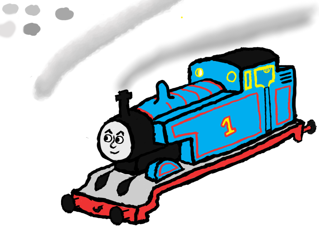 Thomas The Tank Engine drawn on a tablet by flyingtardis on DeviantArt