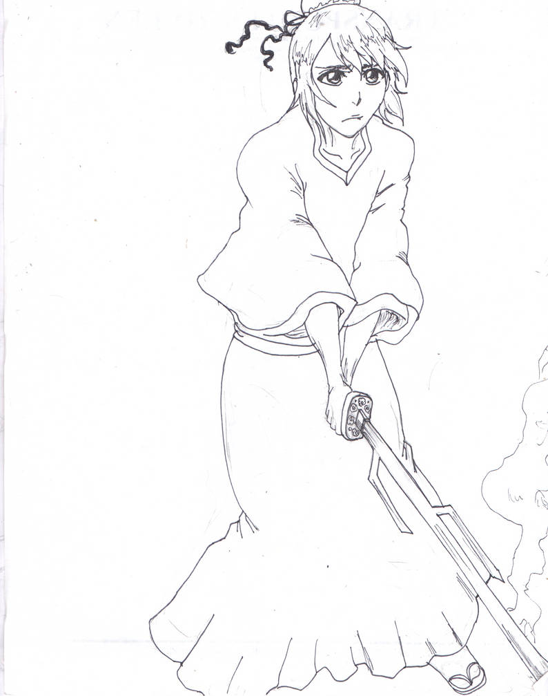Hinamori's shikai Bleach line art by Oliriv on DeviantArt