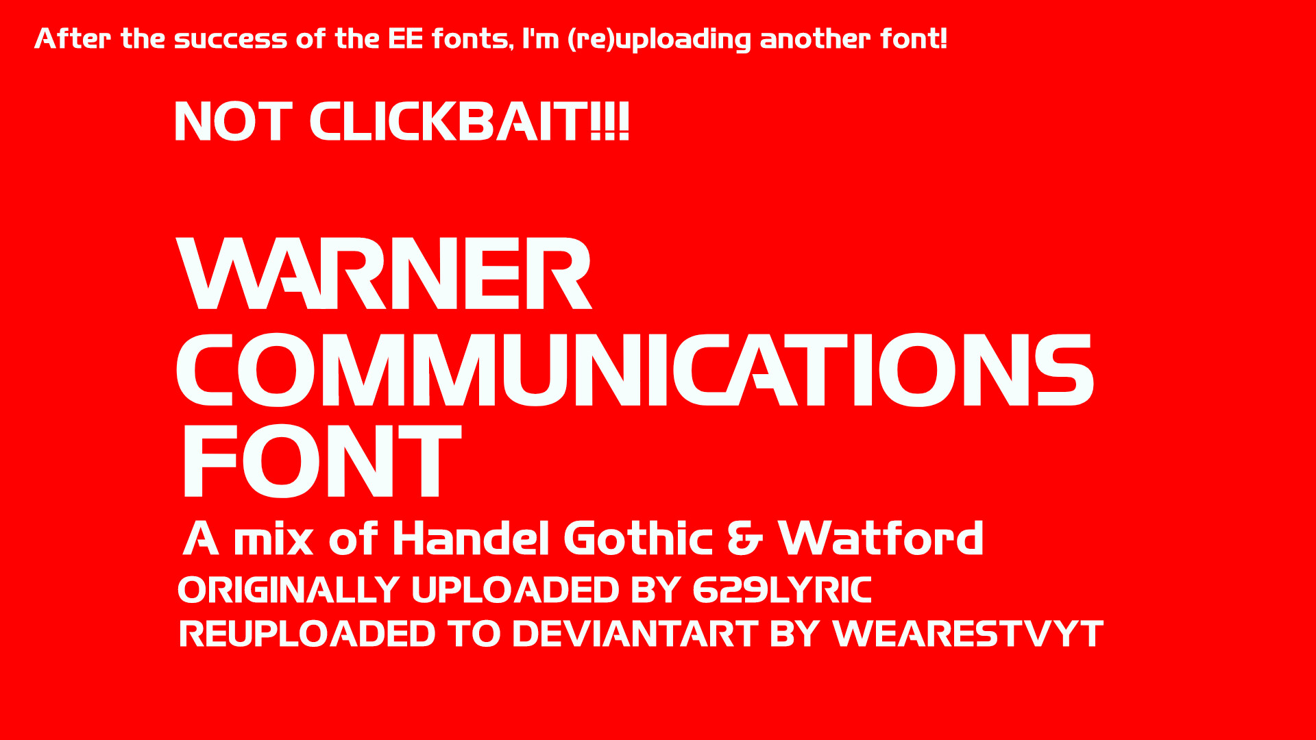 Warner Communications Font (NOT CLICKBAIT) by WeAreSTVYT on DeviantArt