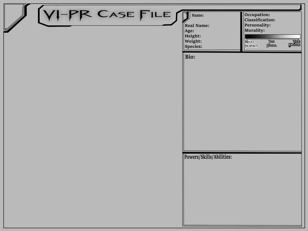 ///VIPR///Character Case File Sheet DOWNLOADABLE by KnightSlayer115 on ...