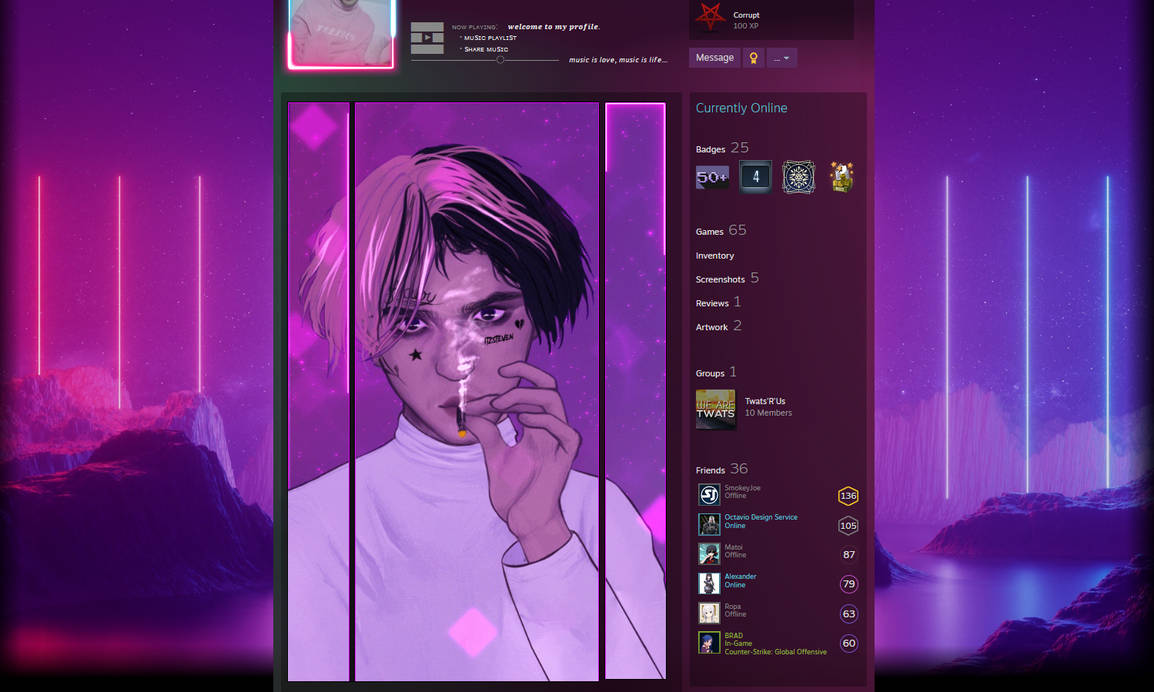 Lil Peep [Animated#2] Steam Artwork Showcase by Octavio-Arts on DeviantArt