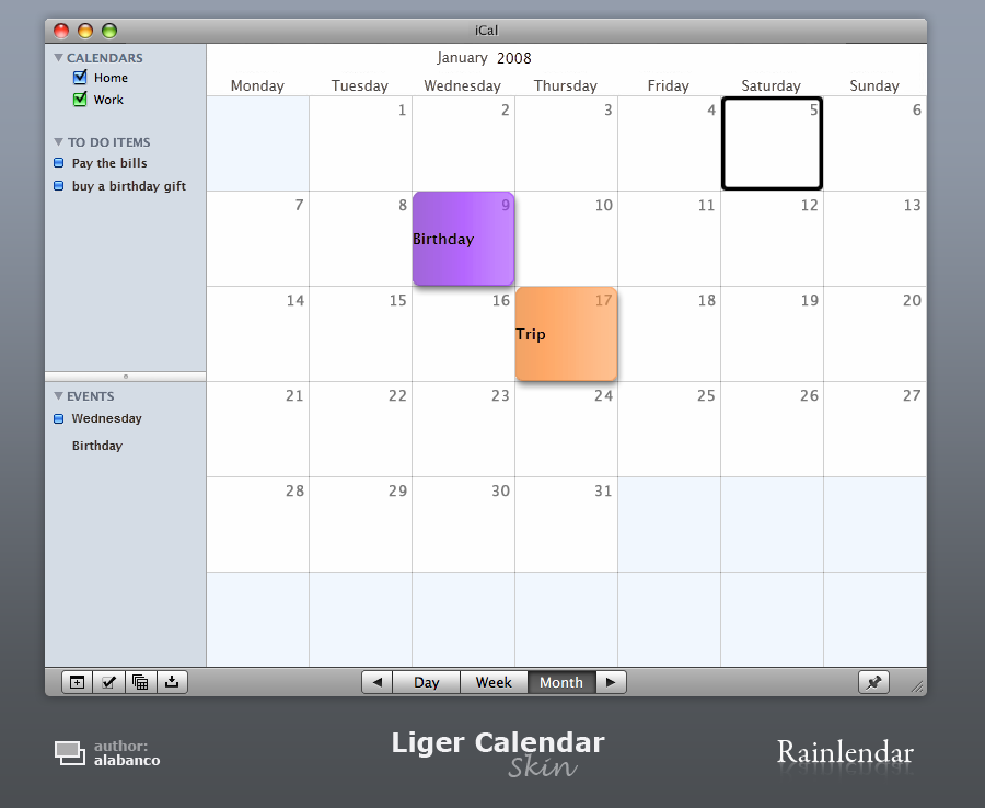 Liger Calendar for Rainlendar by alabanco on DeviantArt
