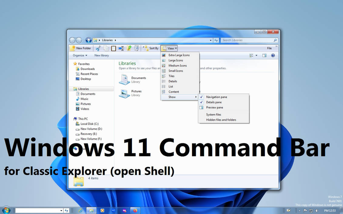 Windows 11 Style File Explorer Comand Bar by Prana10 on DeviantArt