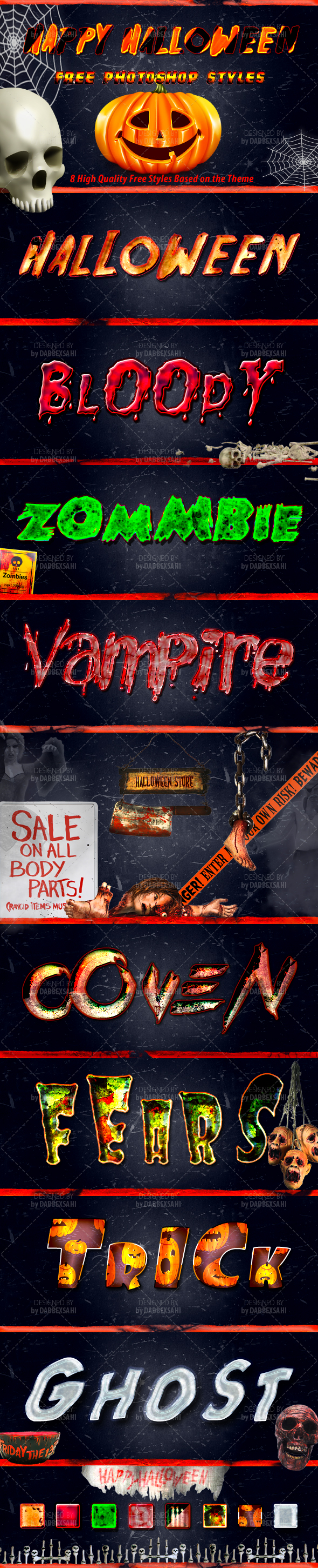 Free 8 Halloween PS Styles by Dabbexsahi by dabbex30 on DeviantArt