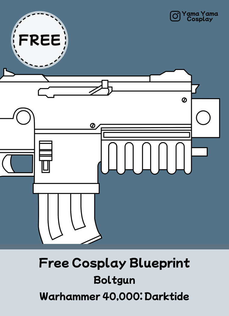 Boltgun Free Pattern - Warhammer 40.000 Darktide by YamaYamaCosplay on ...