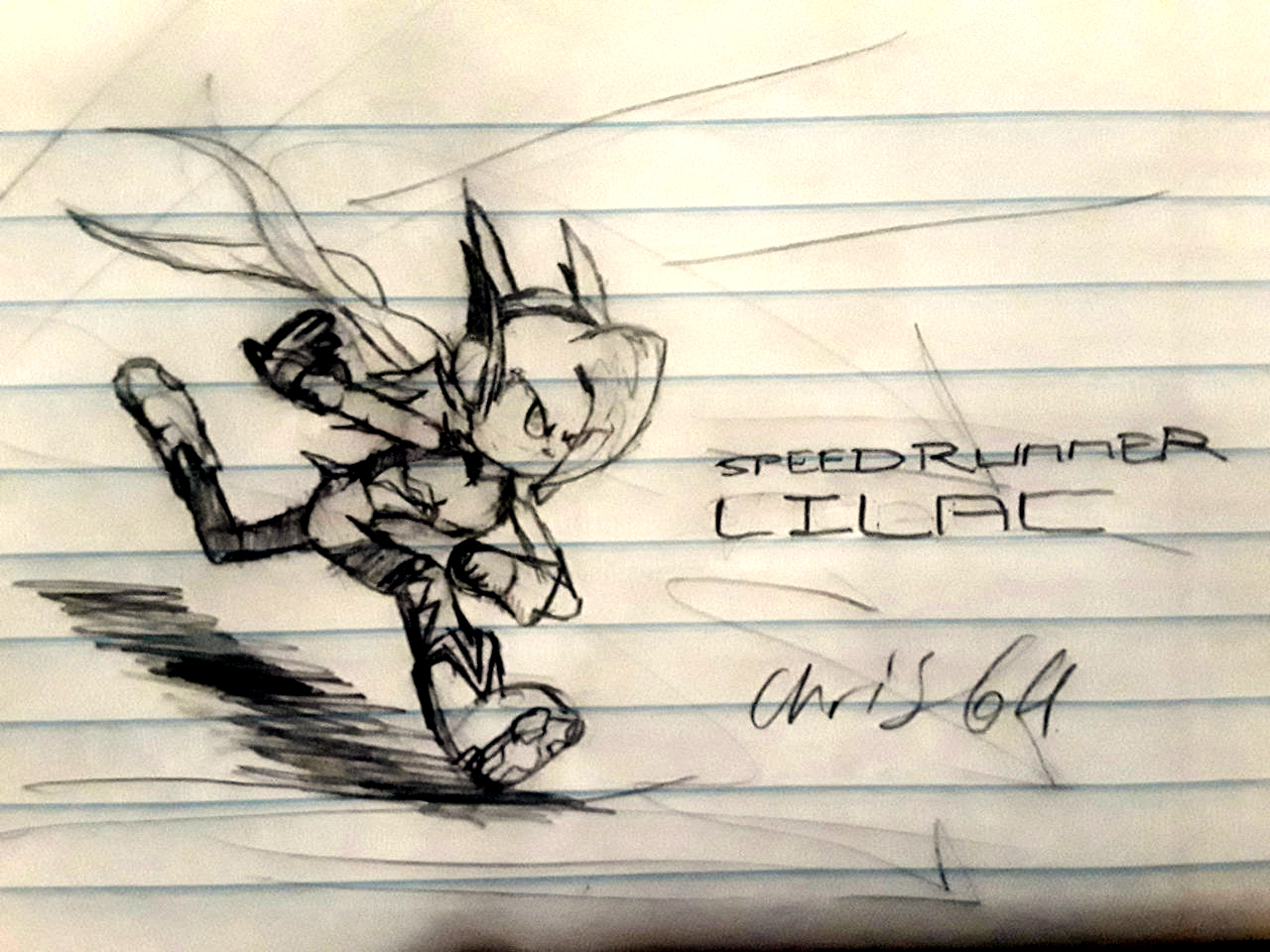 SpeedRunner Lilac (Sketch) by ChrisCore64 on DeviantArt